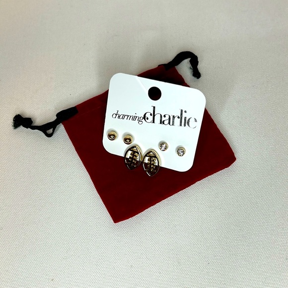 Charming Charlie | Jewelry | Charming Charlie Football Stud Earrings ...